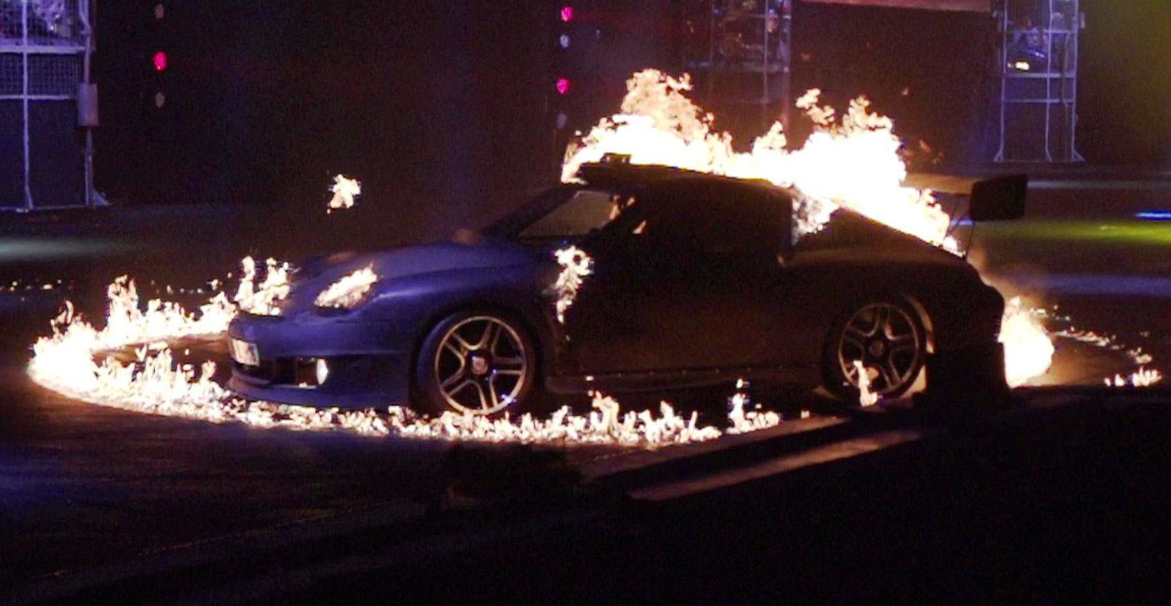 Top Gear Live Lights Porsche 911s on Fire