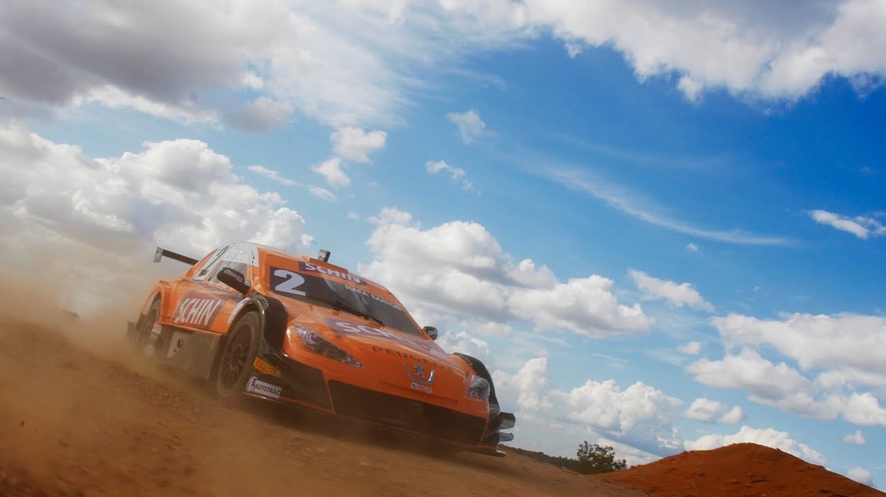 Brazilian Stock Cars Drive on Dirt Track